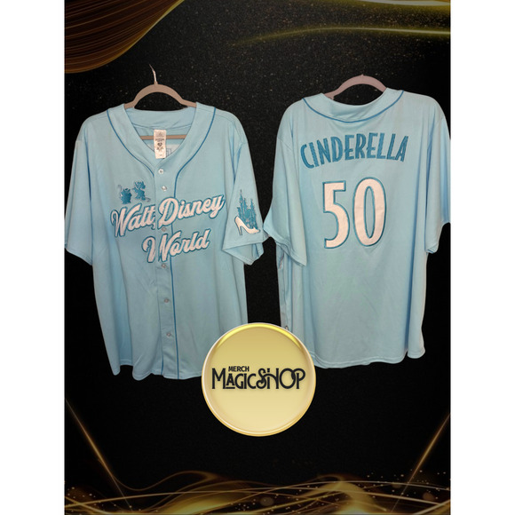 Disney | Tops | Disney Parks 225 Princess Cinderella Baseball Jersey ...